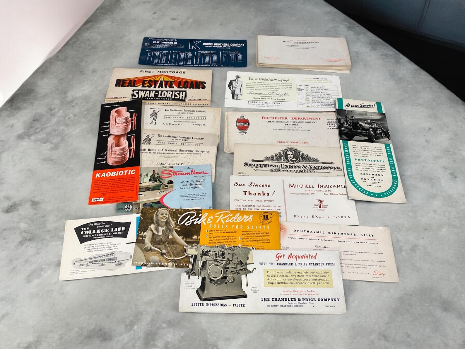 Vintage Advertising Ink Blotters Lot of 38 Unique Collectible Office ...
