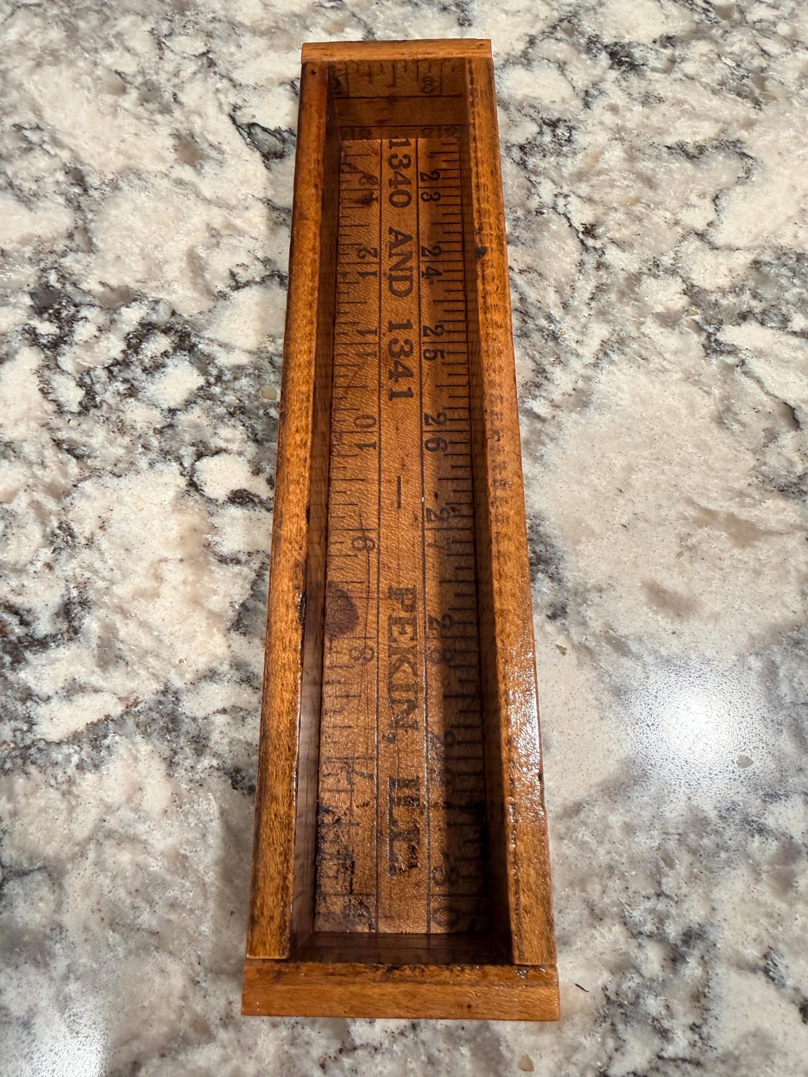 Handcrafted Yardstick Pencil Box or Trinket Storage 8 in | Vintage Desk ...