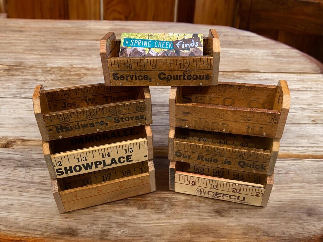Handmade Yardstick Business Card Holder or Small Trinket Box - Etsy