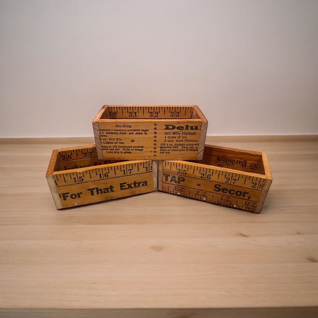 Yardstick Business Card Holder or Small Trinket Box 4 In - Etsy