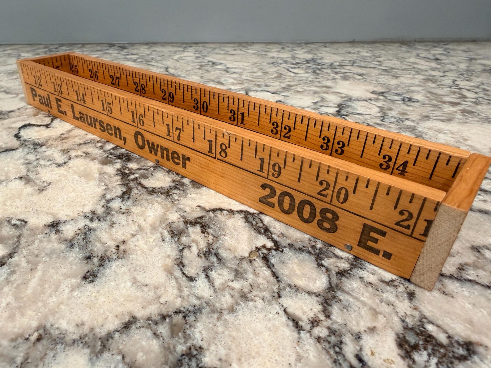 Handcrafted Vintage Yardstick Pencil Box 10 Inch Wood Trinket Storage ...