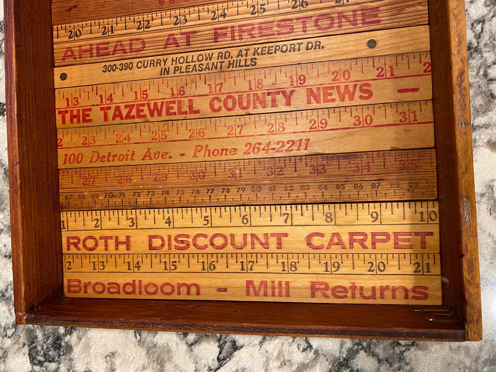 Vintage Wooden Box With Yardstick Bottom - Etsy