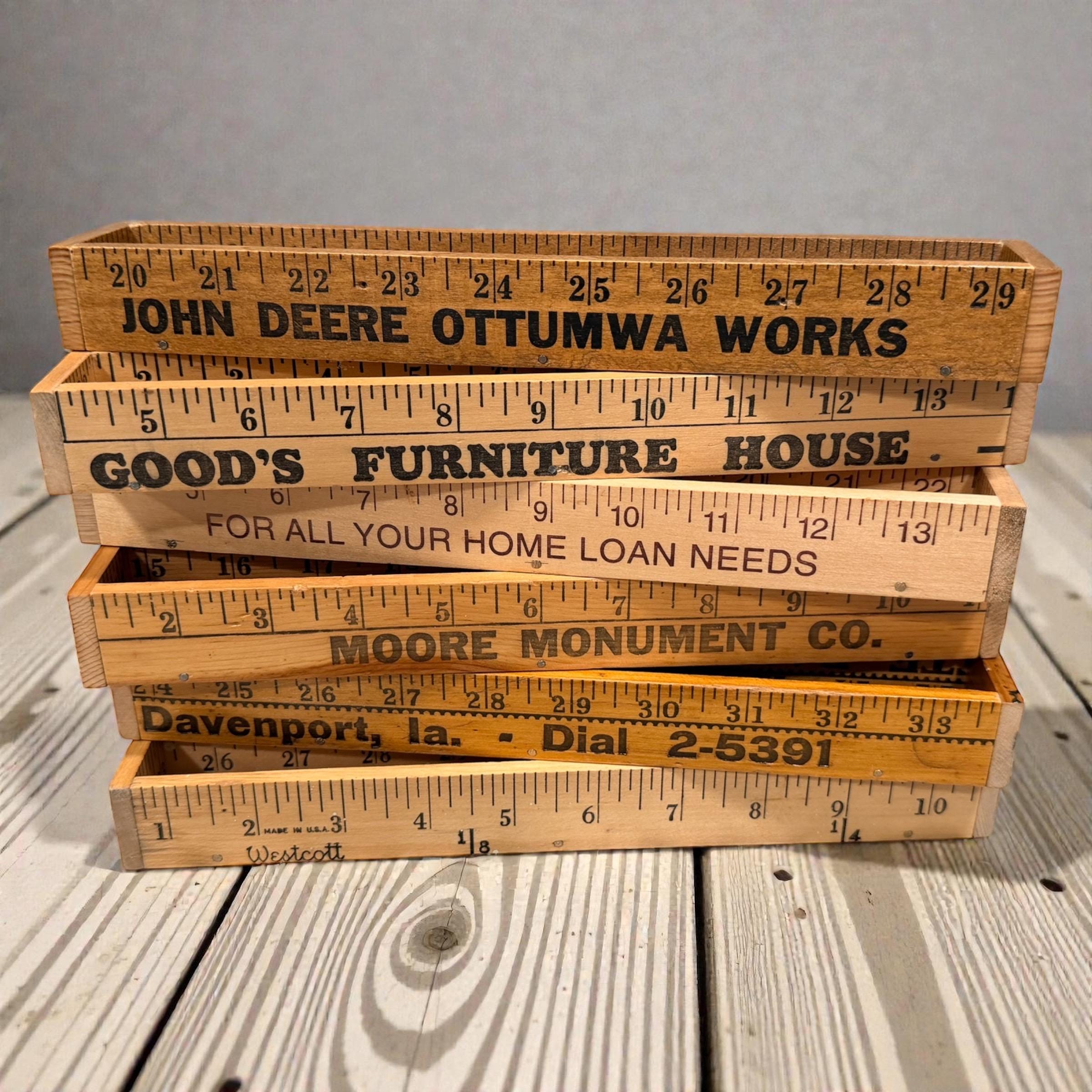 Handcrafted Vintage Yardstick Pencil Box 10 Inch Wood Trinket Storage ...