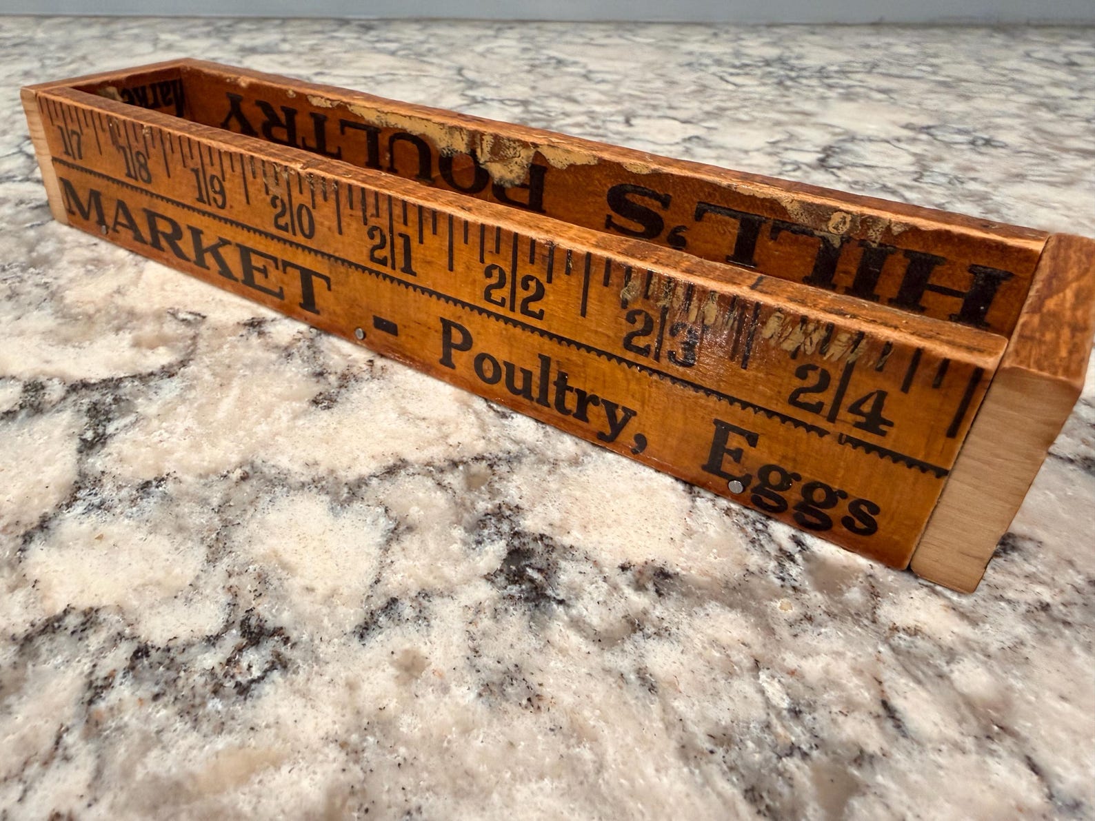 Handcrafted Yardstick Pencil Box or Trinket Storage 8 in | Vintage Desk ...