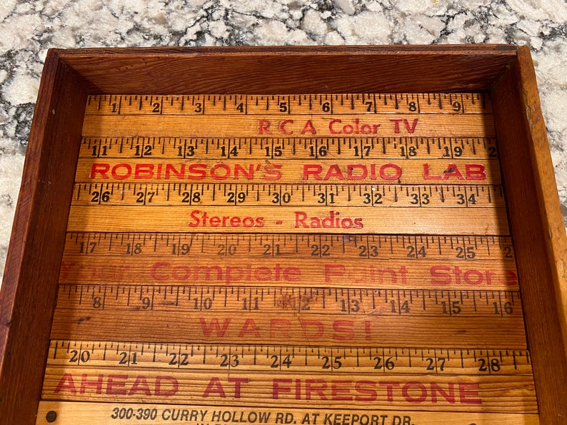 Vintage Wooden Box With Yardstick Bottom - Etsy
