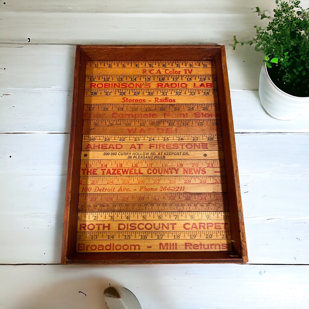 Vintage Wooden Box With Yardstick Bottom - Etsy