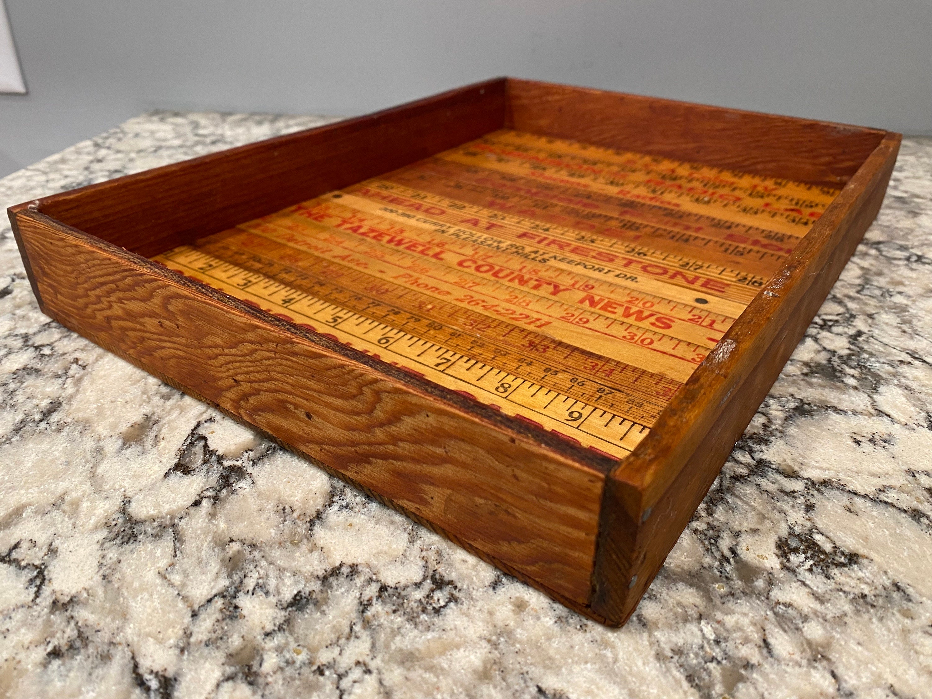 Vintage Wooden Box With Yardstick Bottom - Etsy