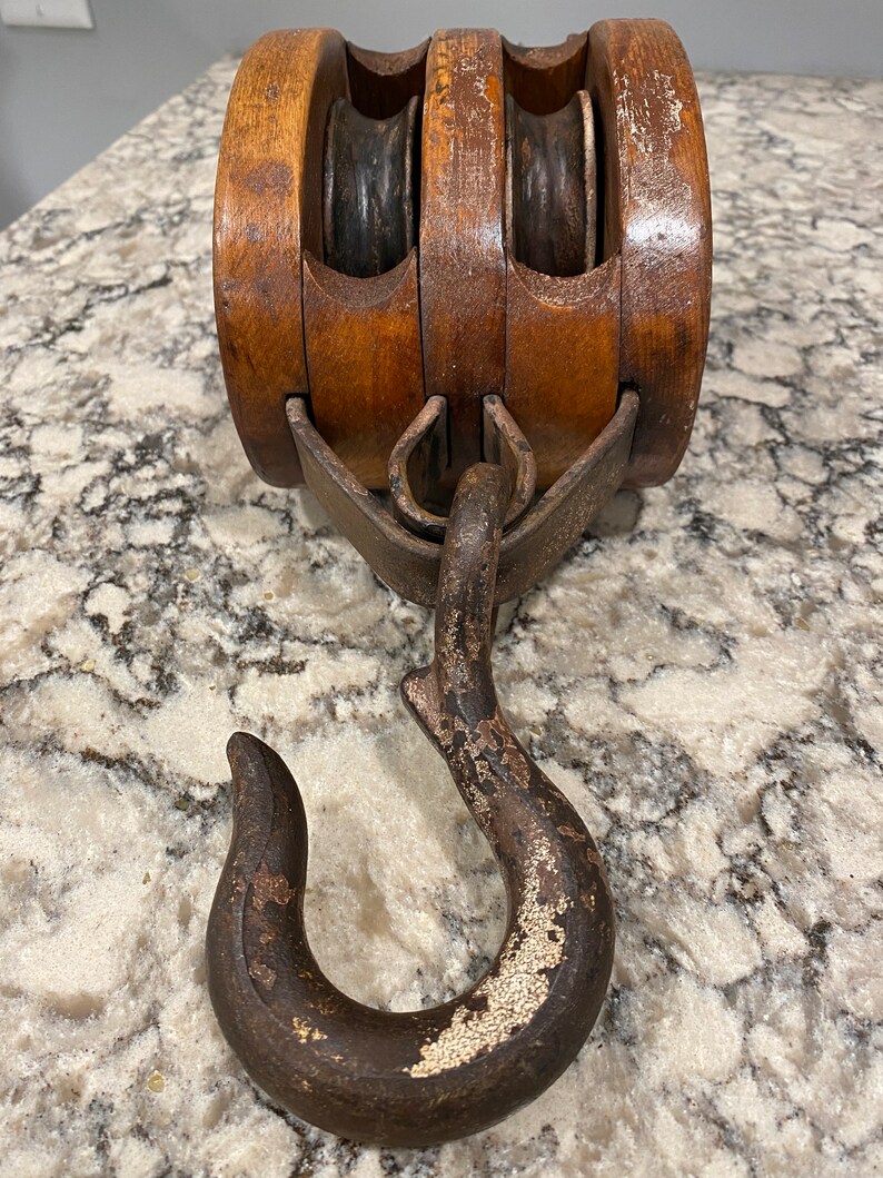 Vintage Double Drum Block and Tackle Boston & Lockport Block - Etsy