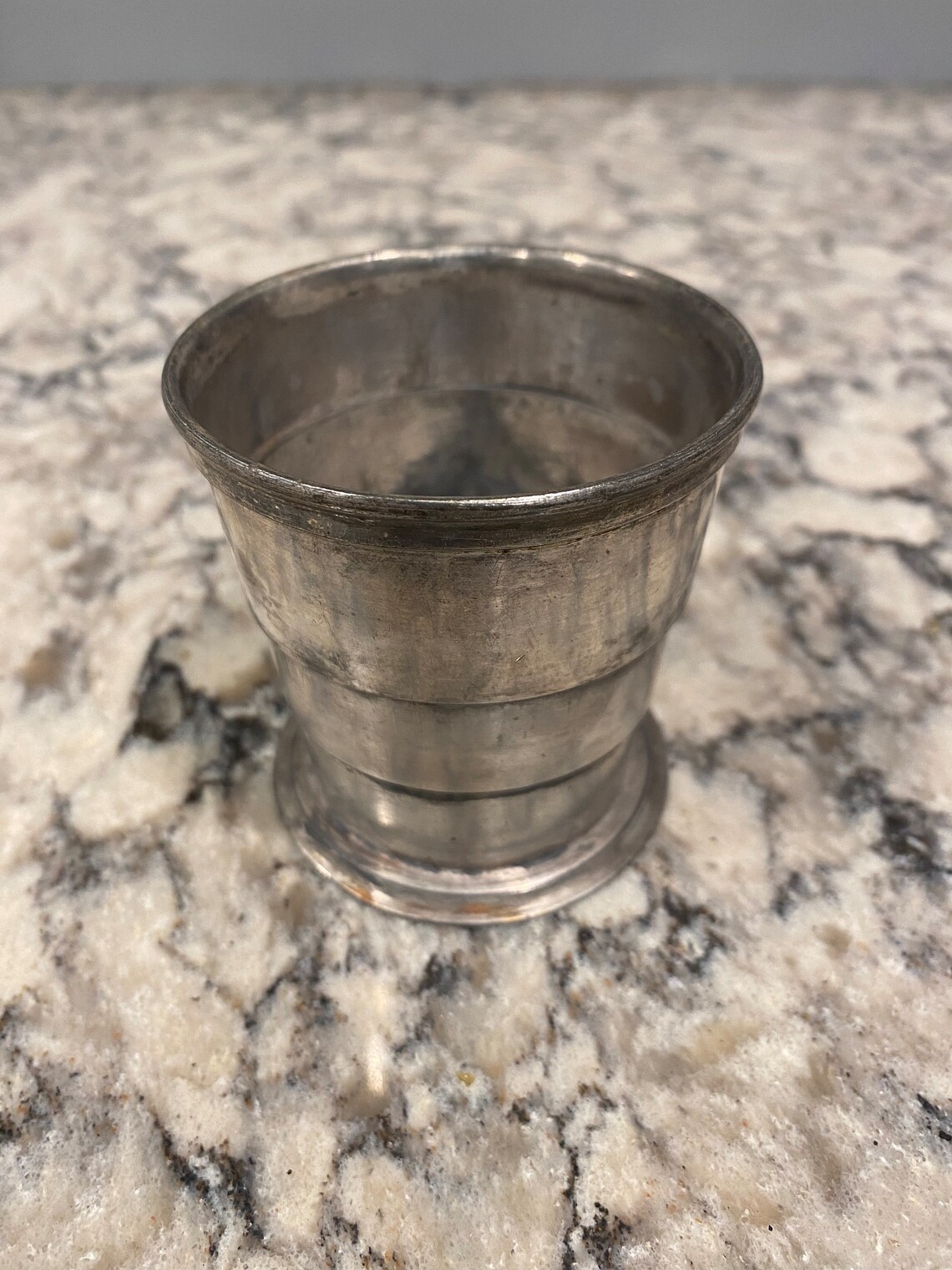 Antique Collapsible Metal Cup and Tin Container, Civil War Era Travel ...