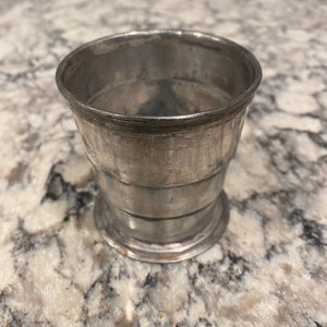 Antique Collapsible Metal Cup and Tin Container, Civil War Era Travel ...
