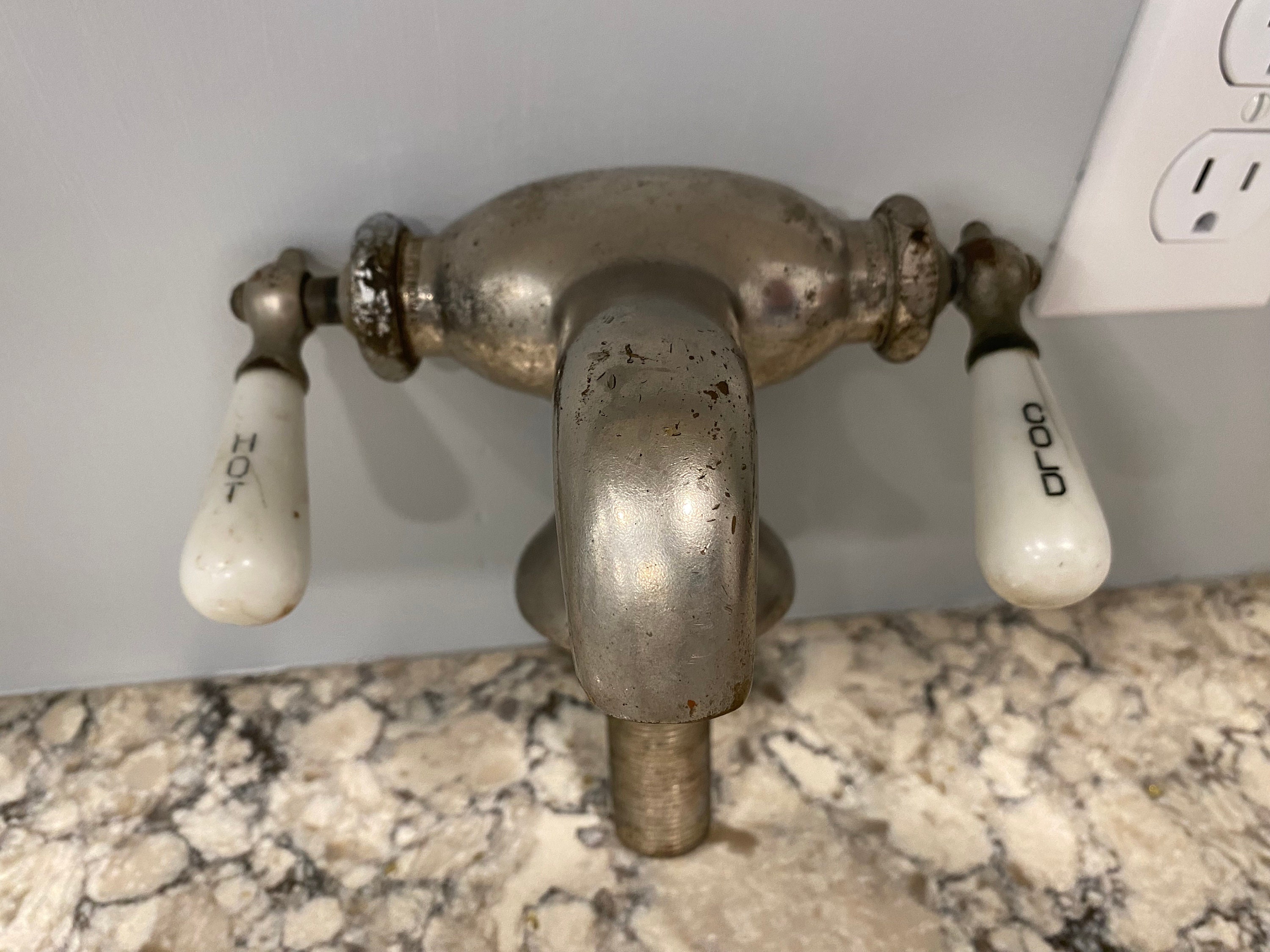 Vintage Chrome Faucet Porcelain Handles Architectural Salvage - Etsy