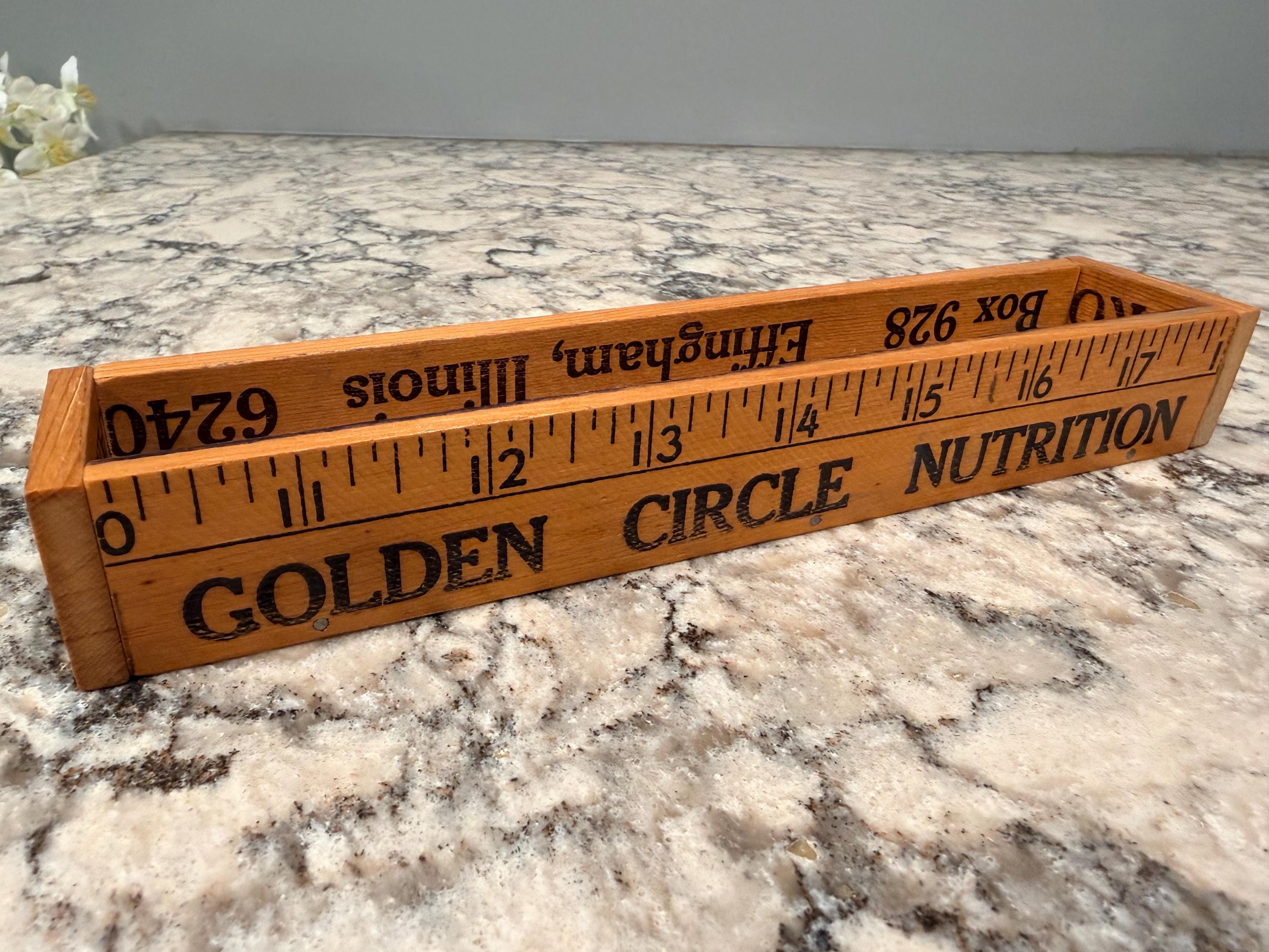 Handcrafted Yardstick Pencil Box or Trinket Storage 8 in | Vintage Desk ...