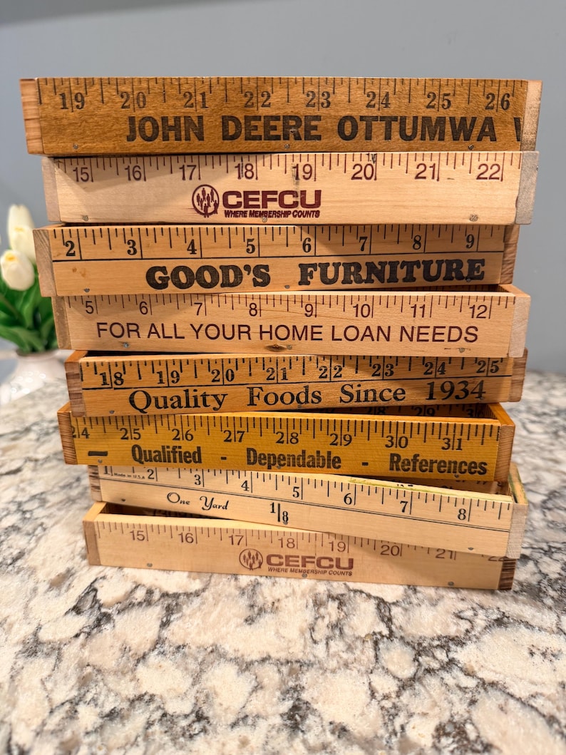 Handcrafted Yardstick Pencil Box or Trinket Storage 8 in | Vintage Desk ...