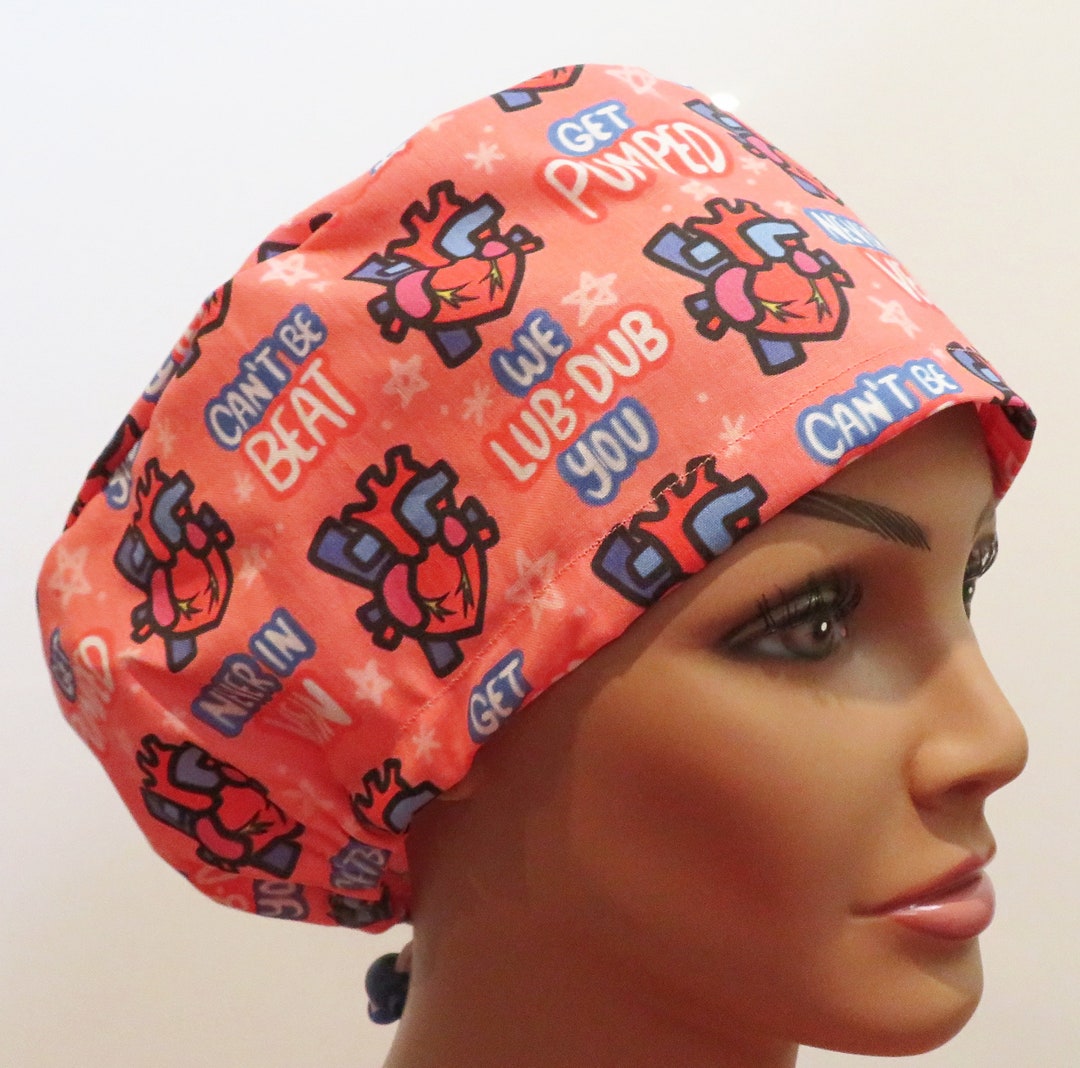 Heart Scrub Caps, Nurse Scrub Hats, Surgical Caps, Euro Scrub Caps - Etsy