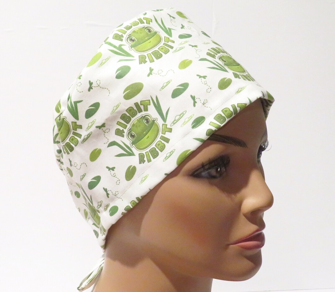FROGS Scrub Hats, Cute Frog Hats, Animal Design Hats, Cute Tieback Hats ...