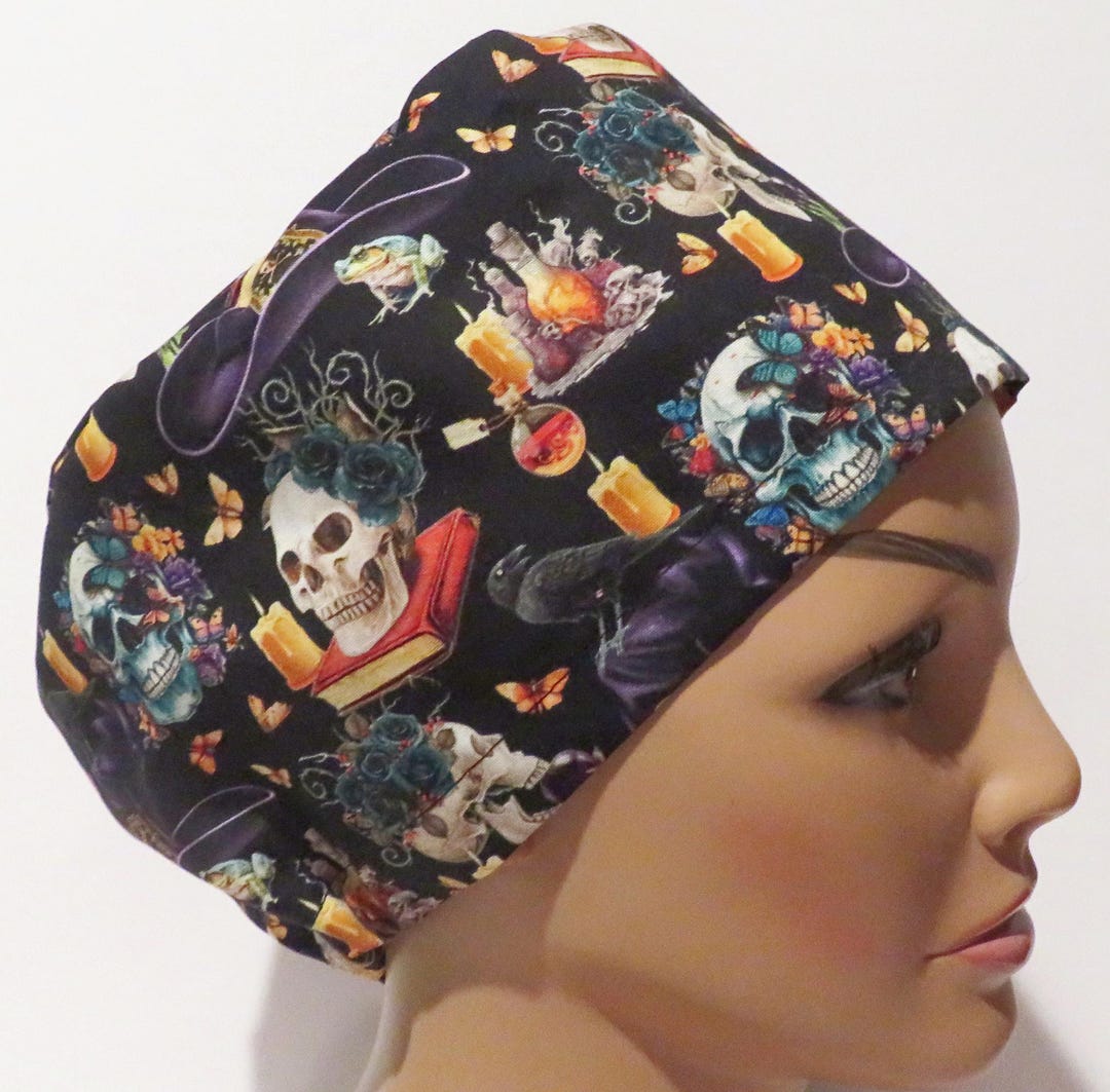 Skulls Design Surgical Caps, Euro Style Hats, Beautiful Skull Hats, Crow Hats, Butterfly Hybrid ...