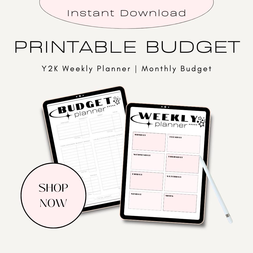 Y2K Cybercore Digital ADHD Printable Planner, Weekly Planner and ...