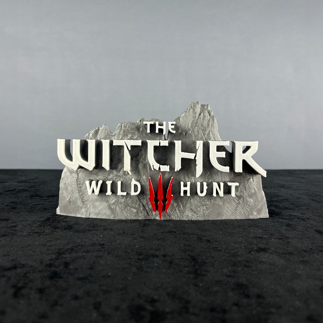 The Witcher 3 Grey and White Logo Sign Figure – Elegant 3D Printed ...