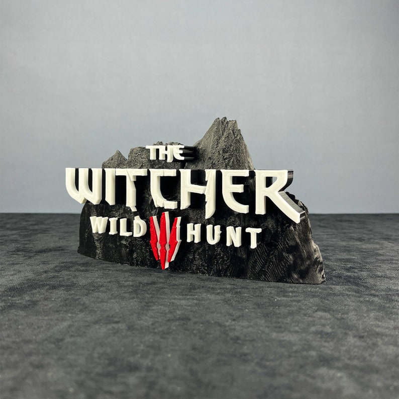 The Witcher 3 Black and White Logo Sign Figure – Stylish 3D Printed ...