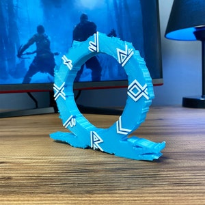 God of War Ragnarok Omega Logo Sign Blue Figure – Premium 3D Printed ...