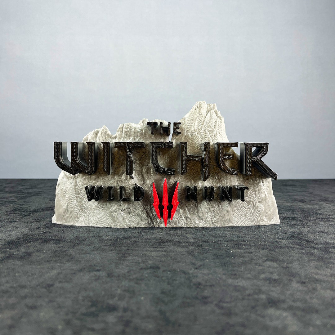 The Witcher 3 Grey and Black Logo Figure Unique 3D Printed Gaming Decor ...