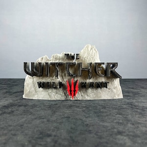 The Witcher 3 Grey and Black Logo Sign Figure – Unique 3D Printed ...