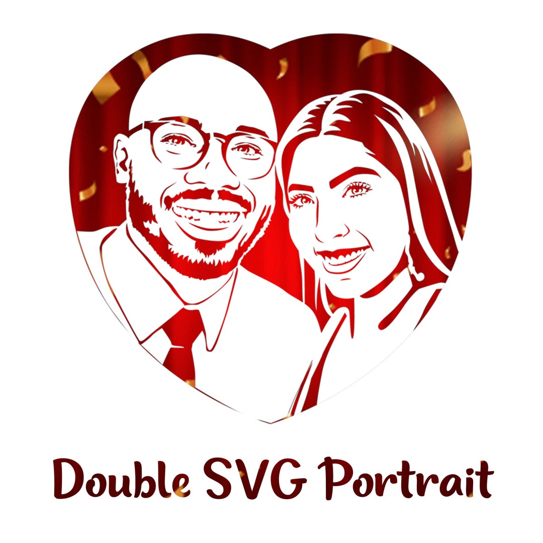 Custom Double SVG Portrait From Photo - Etsy