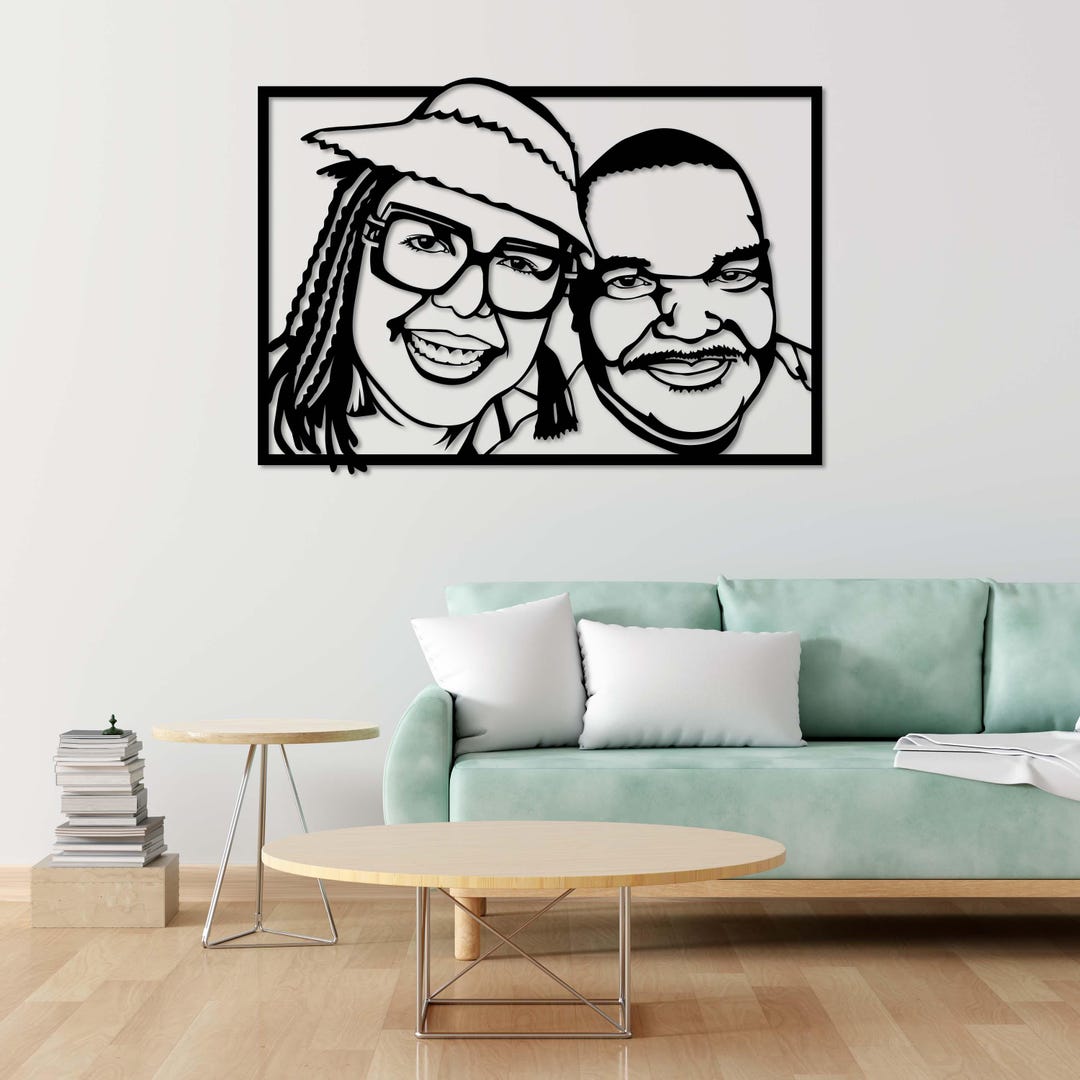 Double Portrait From Photo (dxf, Dwg, Cdr, Svg) for Cutting on CNC ...