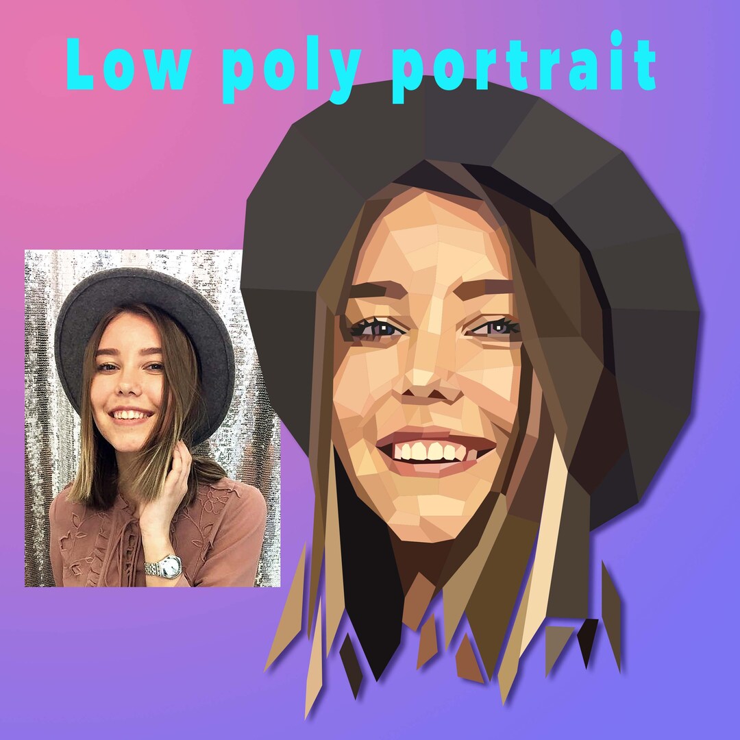 Individual SVG Portrait in Low Poly Style From Photo - Etsy