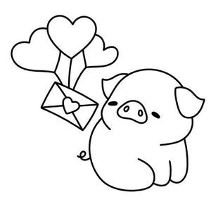 Valentines Day Animal Heart Coloring Pages for Kids and Adults - Etsy