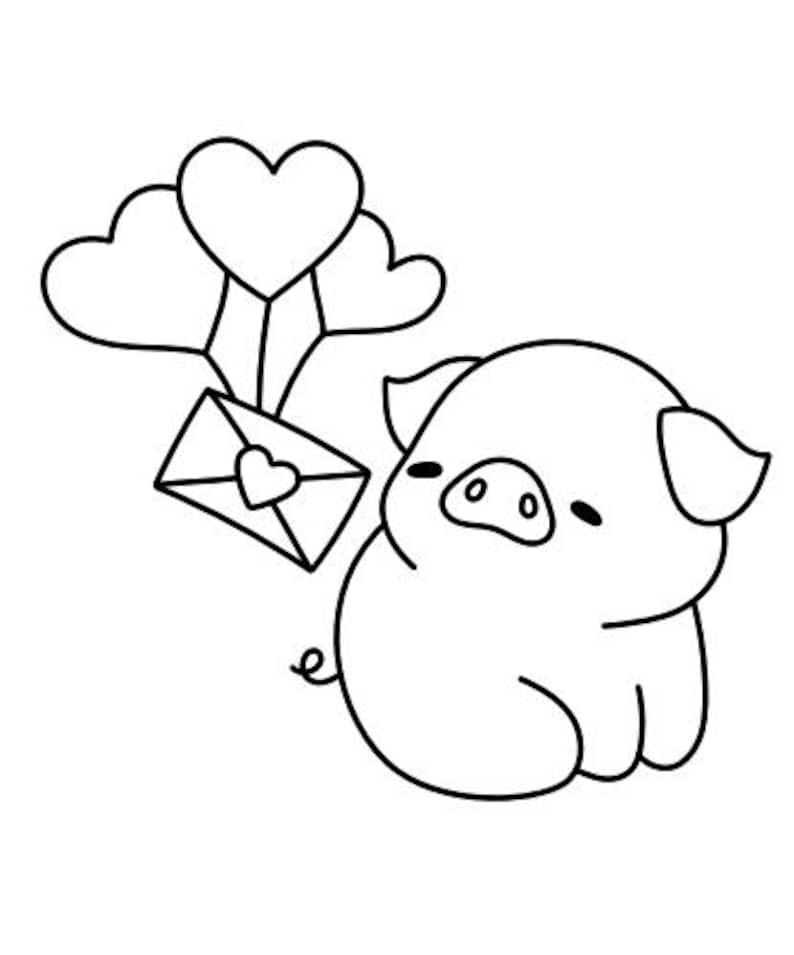 Valentines Day Animal Heart Coloring Pages for Kids and Adults - Etsy