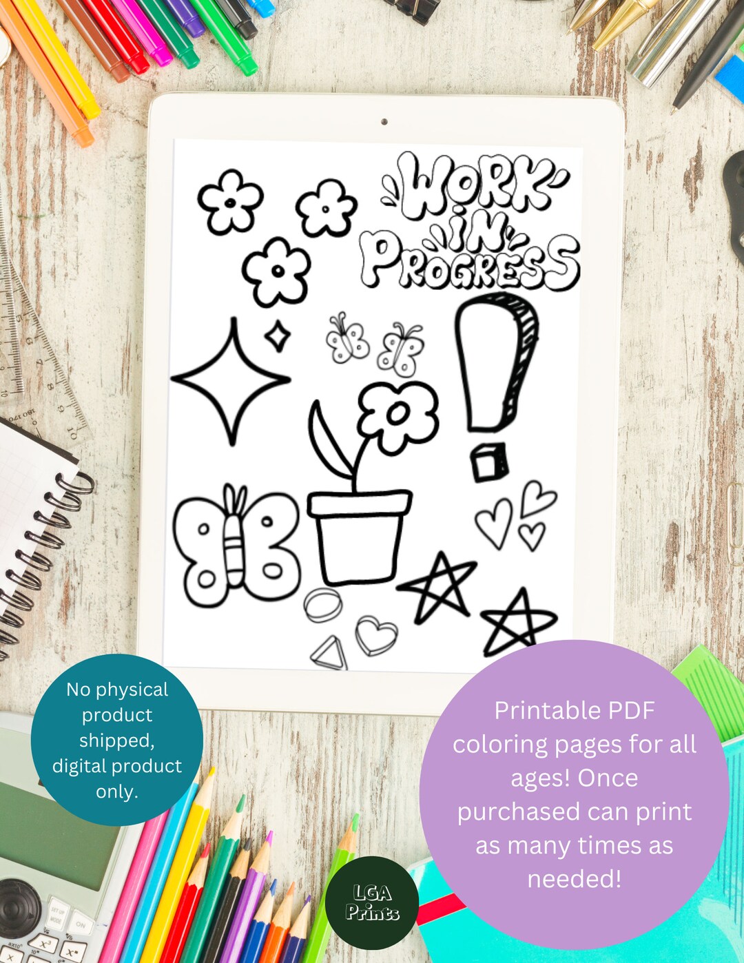 Doodle Coloring Pages for Children and Adults - Etsy