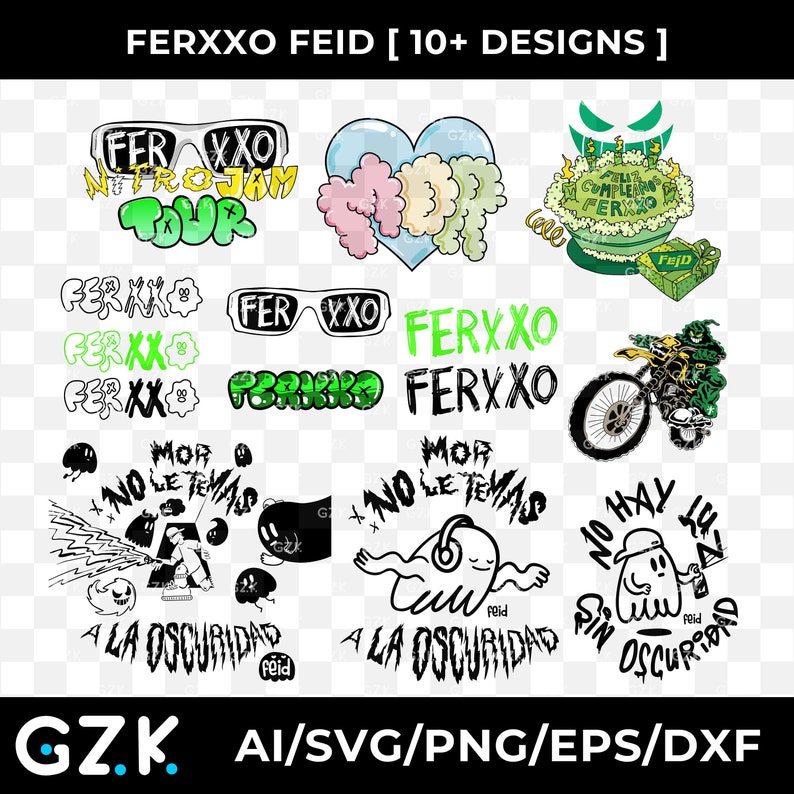Ferxxo Feid 10 Designs Bundle SVG PNG AI Mor No Le Temas A La Oscuridad ...