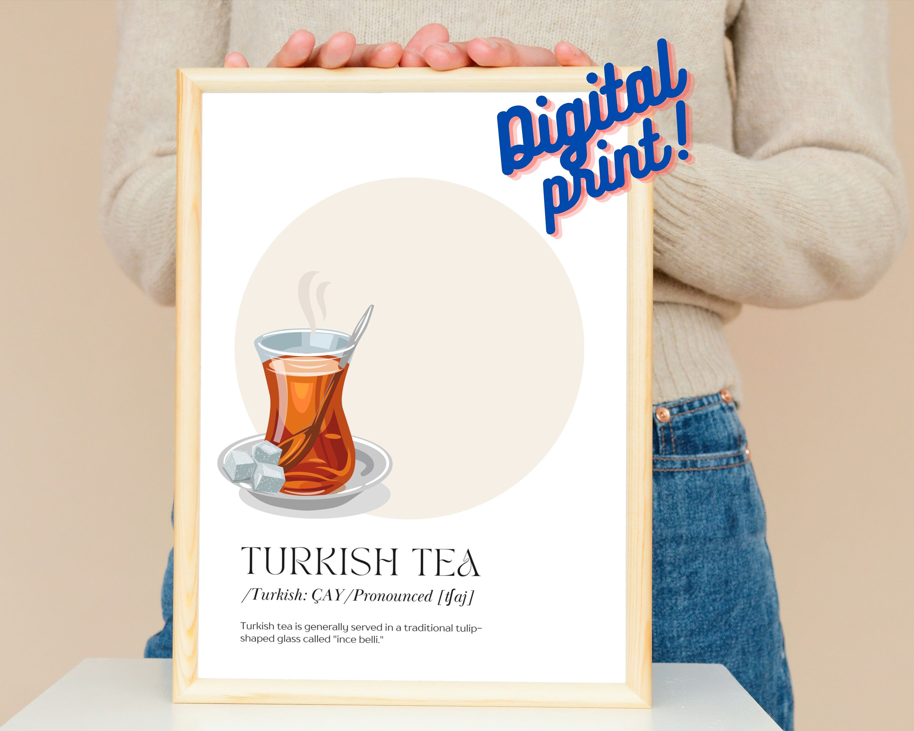 Tea Poster DIGITAL DOWNLOAD Turkish Tea Print Printable Wall Art ...