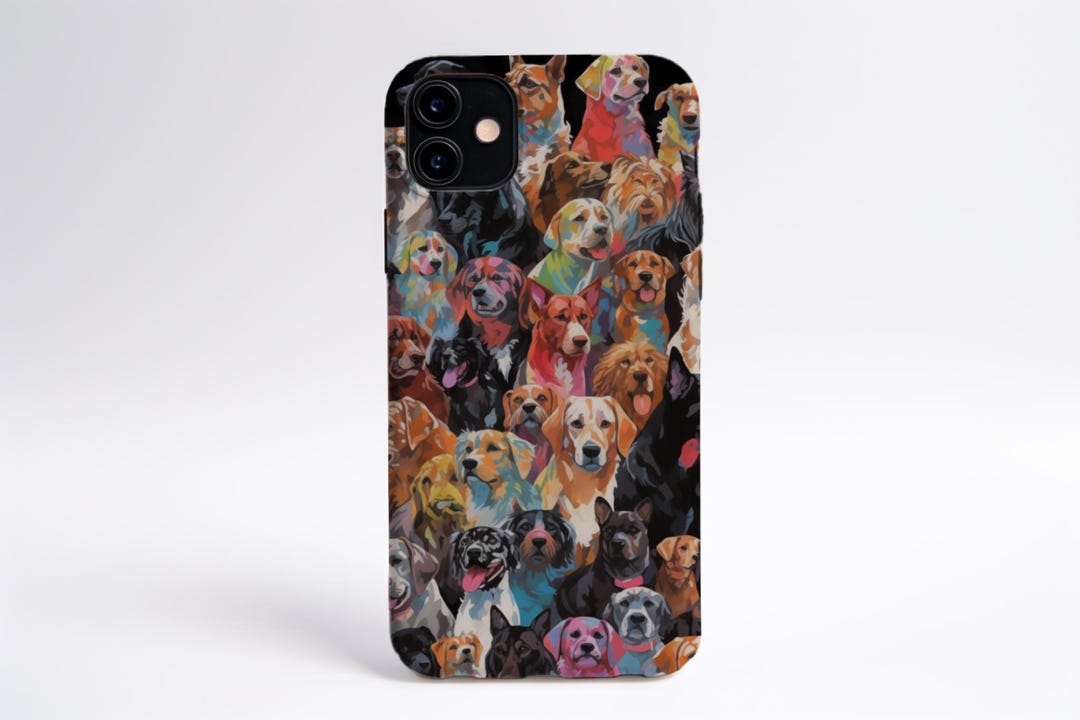 Colorful Dog Themed Collage Tough Phone Case, Christmas Gift, iPhone ...