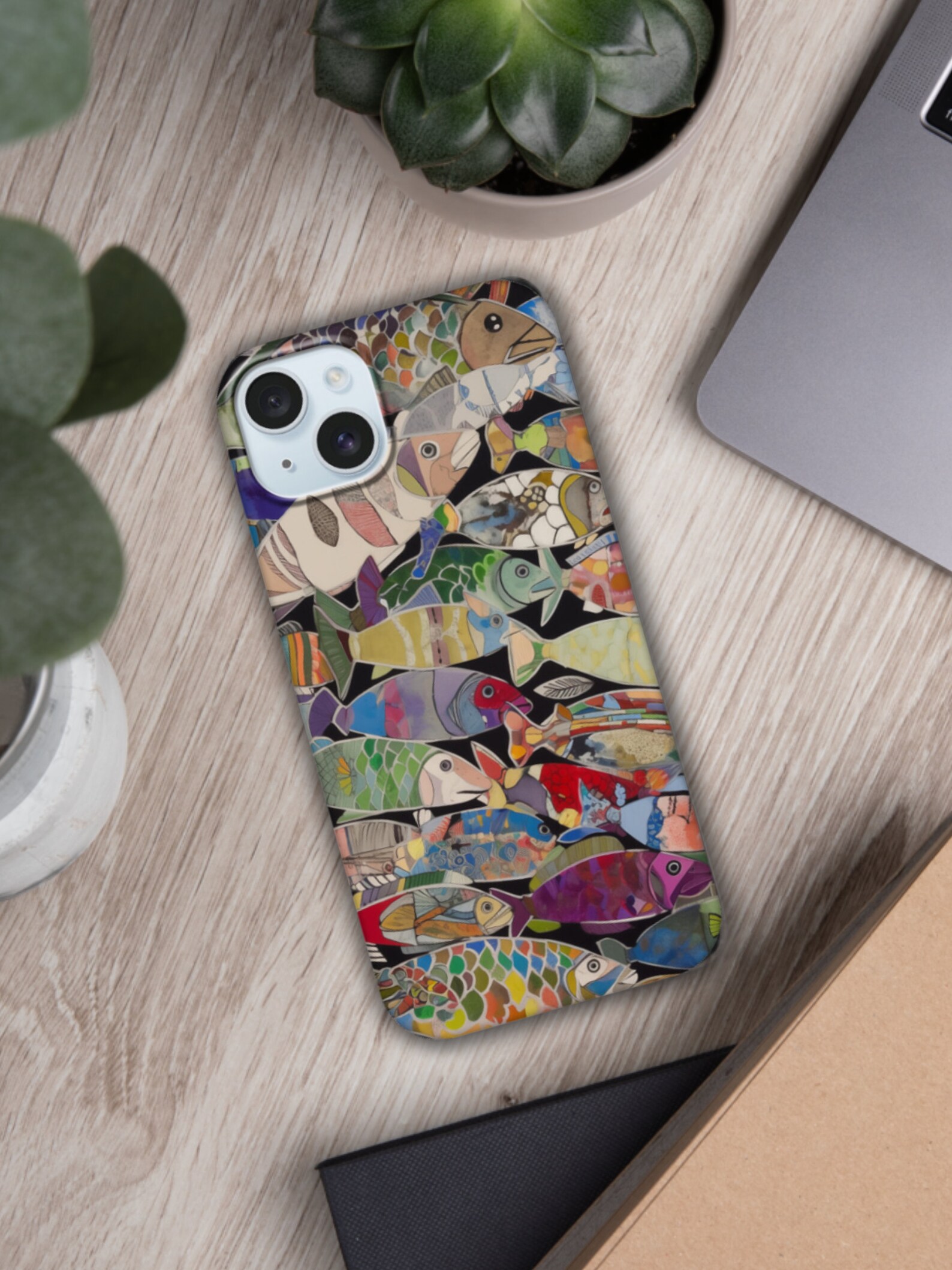 Colorful Fish Themed Collage Slim Phone Case, Fish Tank Phone Case ...