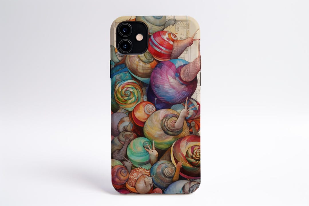 Colorful Snail Themed Collage Tough Phone Case, Christmas Gift, iPhone ...
