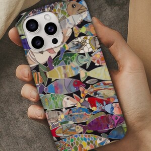 Colorful Fish Themed Collage Tough Phone Case, Fish Tank Phone Case ...