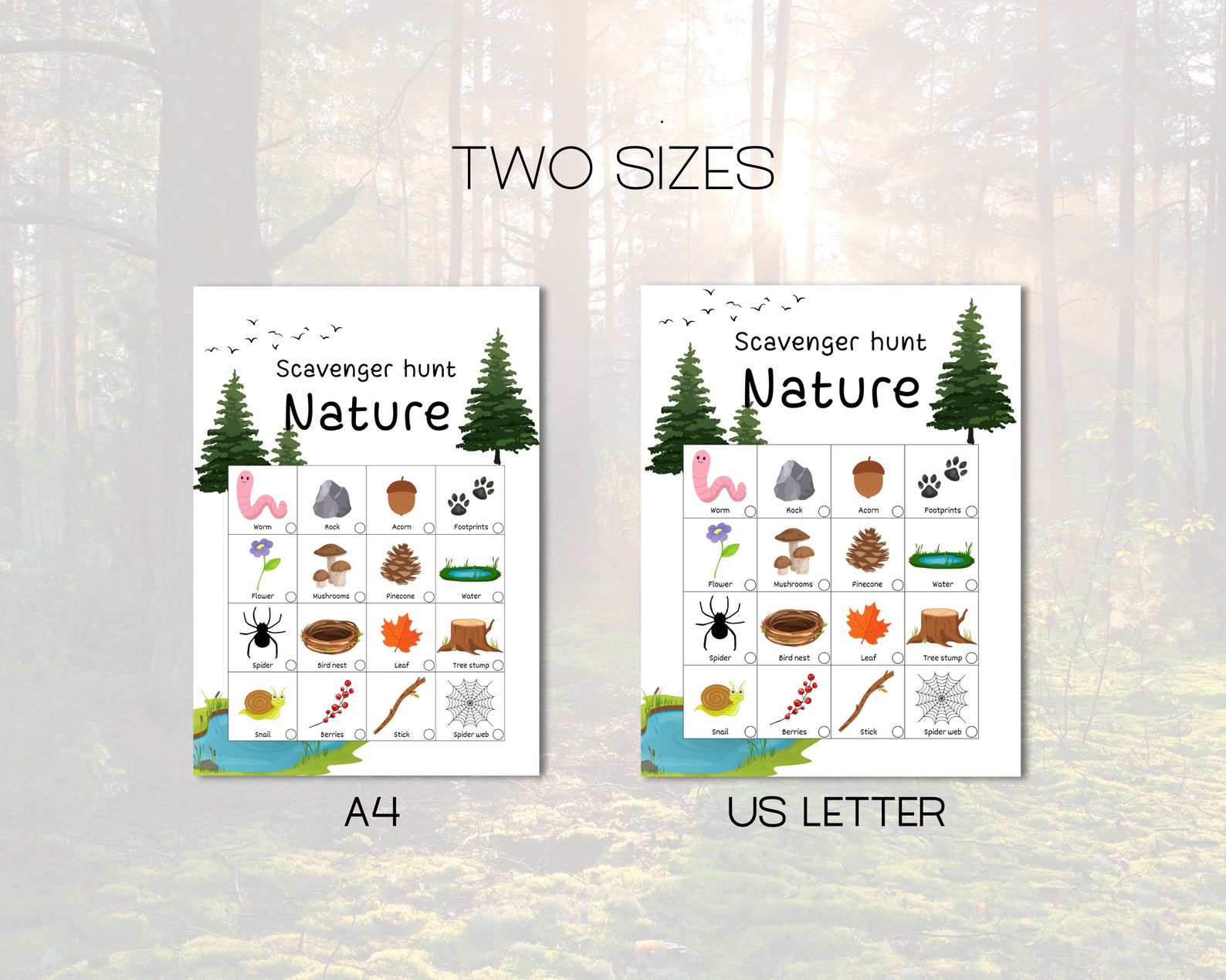 Nature Scavenger Hunt, Nature Bingo, Outdoor Treasure Hunt, Scavenger ...