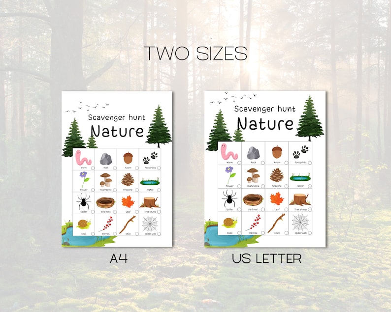 Nature Scavenger Hunt, Nature Bingo, Outdoor Treasure Hunt, Scavenger ...