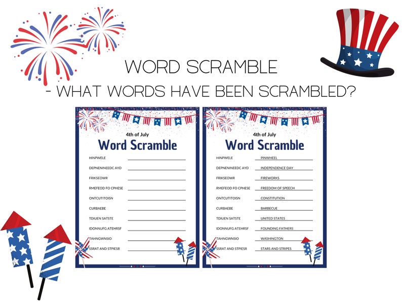 4th of July Game Bundle – Trivia, Bingo, Word Search (PDF) - Etsy