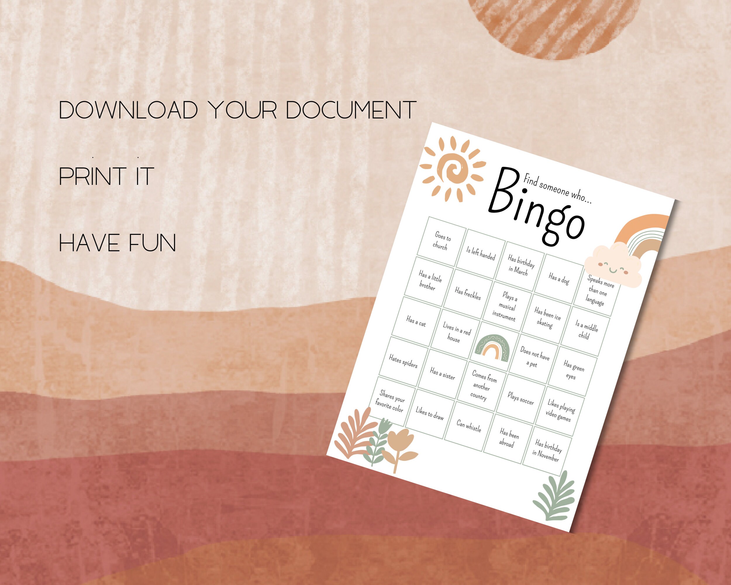 Find Someone Who Bingo, Classmates Bingo, Childrens Bingo, Back to ...