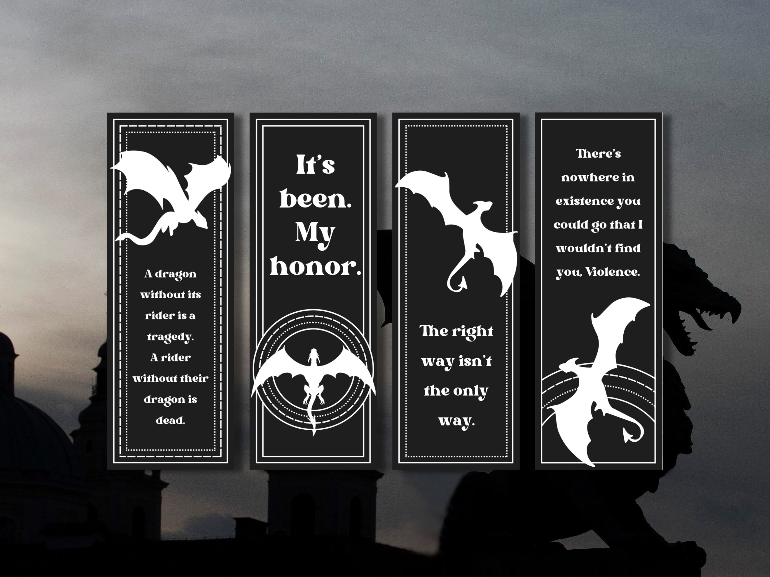 Fourth Wing Printable Bookmarks, Bookmarks Set of 4, Digital Bookmarks, Fantasy Bookmarks ...
