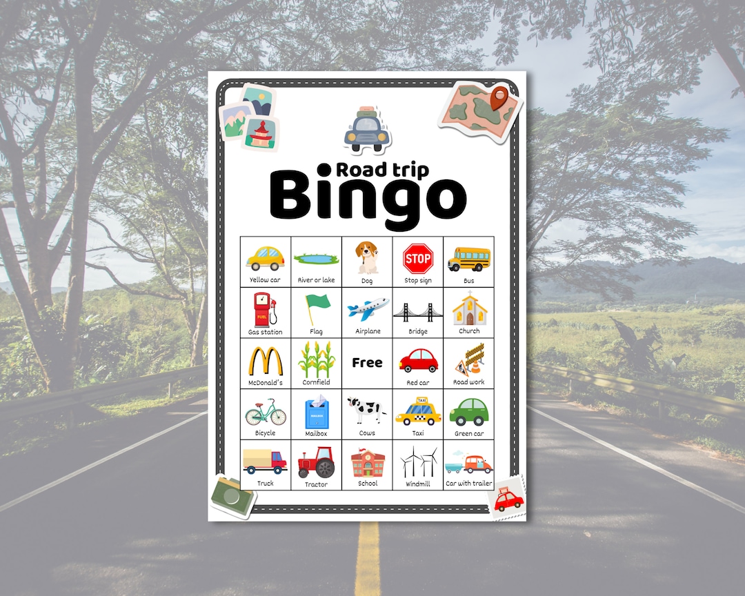 Road Trip Bingo, Car Bingo, Printable Car Game, Travel Bingo, Car ...