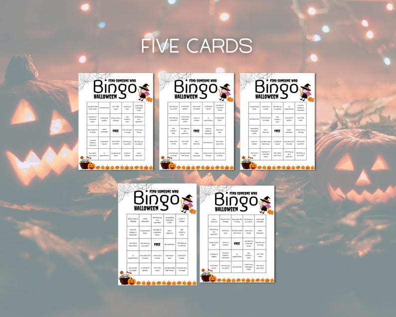 Halloween Party Bingo Game, Find Someone Who, Class Activity (digital ...