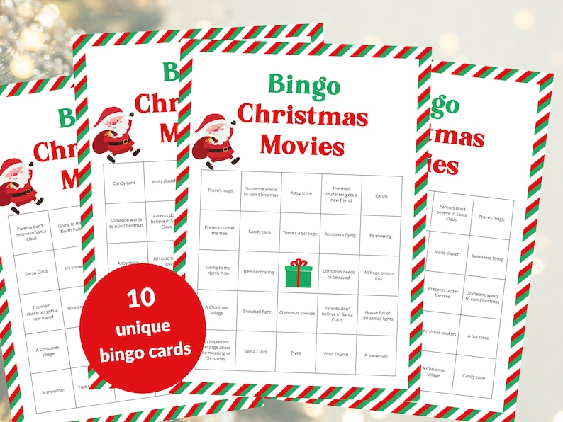Bingo Family Christmas Movies, Christmas Movie Bingo, Bingo for Kids ...