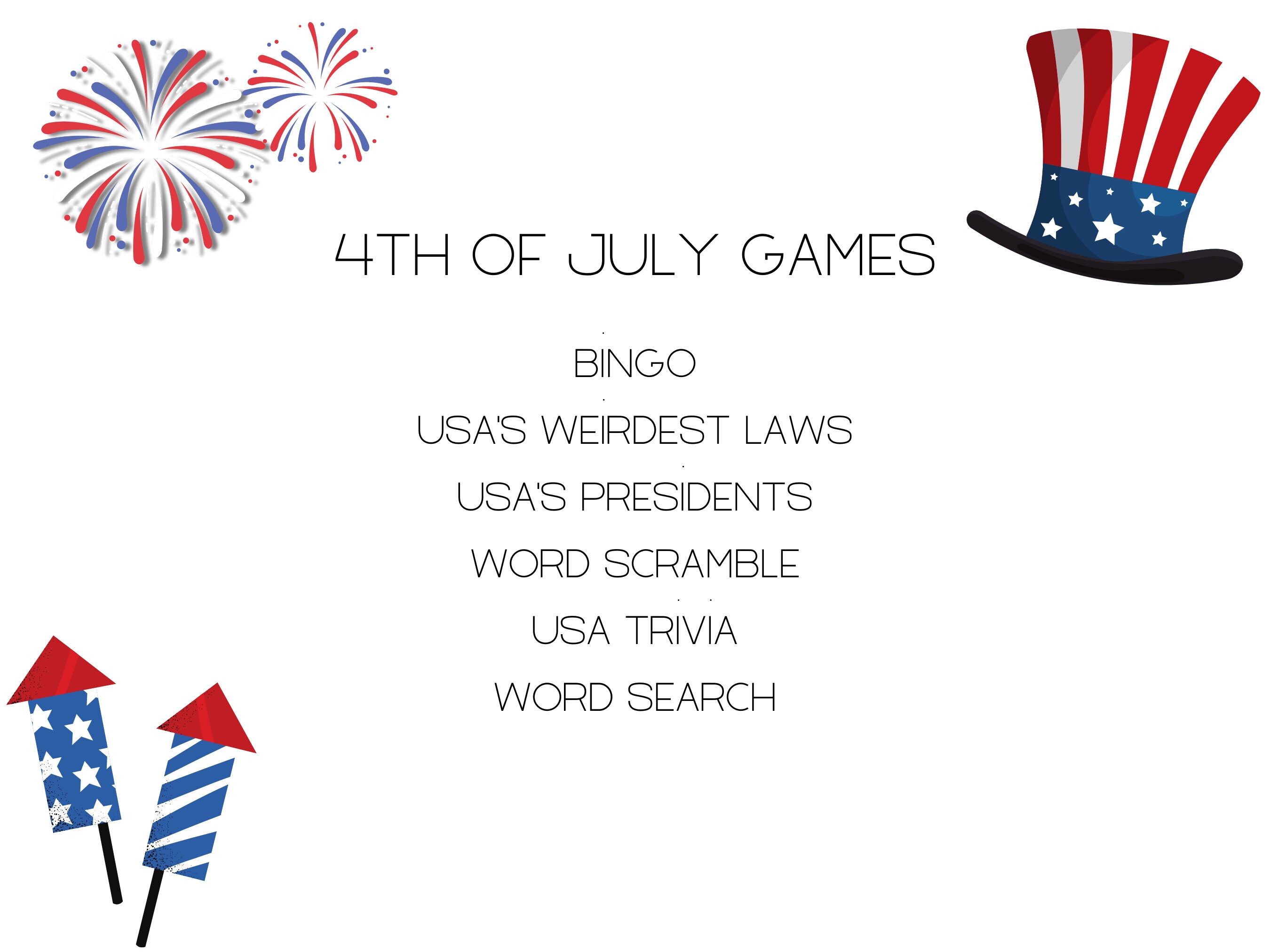 Bundle - Fourth of July Printable Game, 4th of July Game, Independence ...