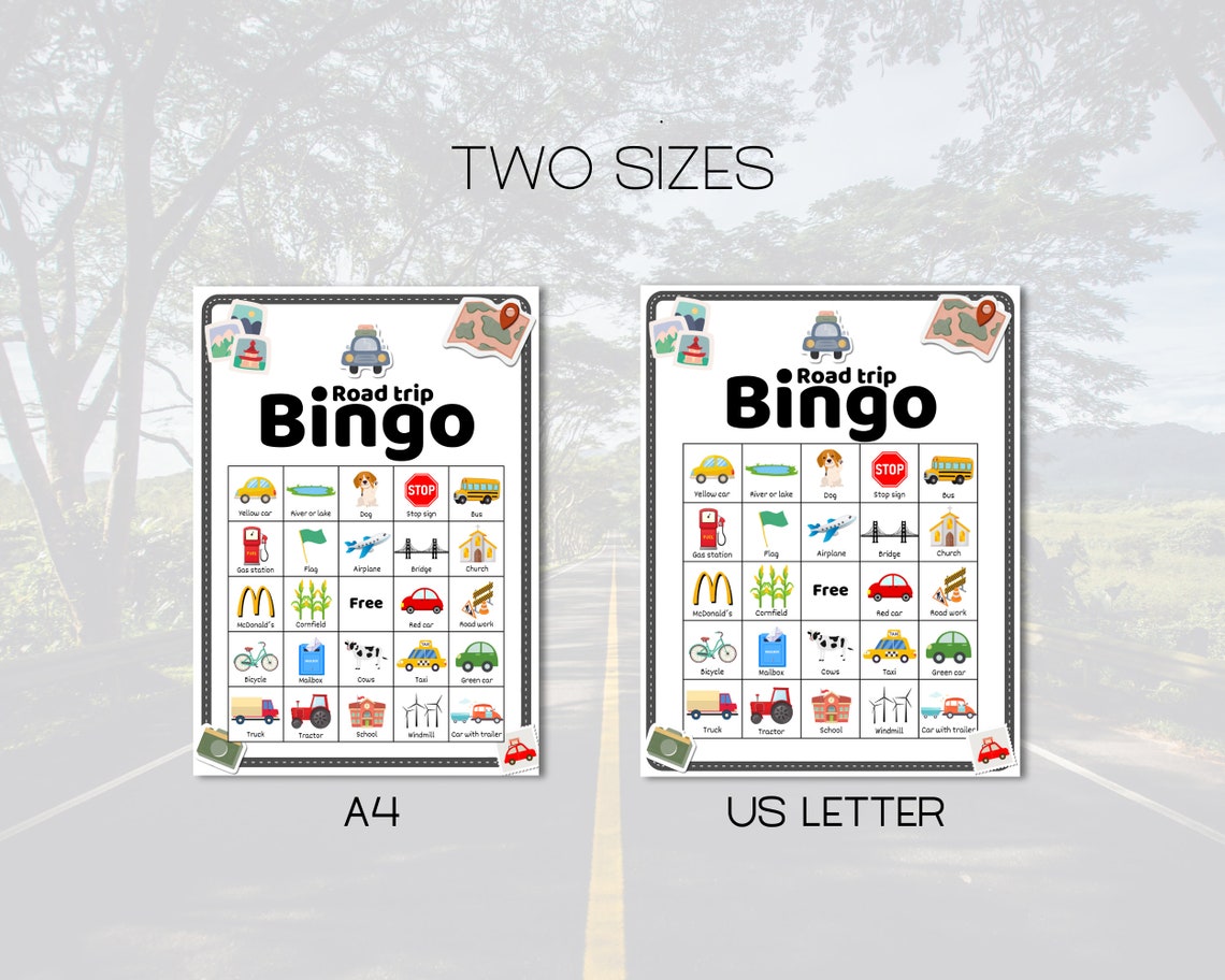 Road Trip Bingo, Car Bingo, Printable Car Game, Travel Bingo, Car ...