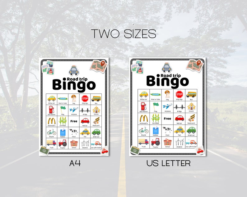 Road Trip Bingo, Car Bingo, Printable Car Game, Travel Bingo, Car ...