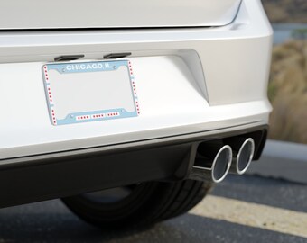 Chicago Flag License Plate Frame - Etsy